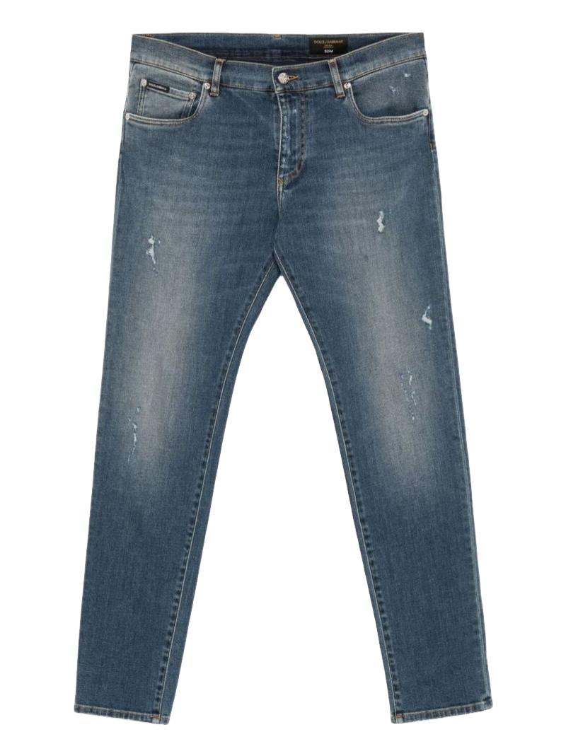 DOLCE & GABBANA Dolce & Gabbana Mid-Rise Ripped Denim Jeans